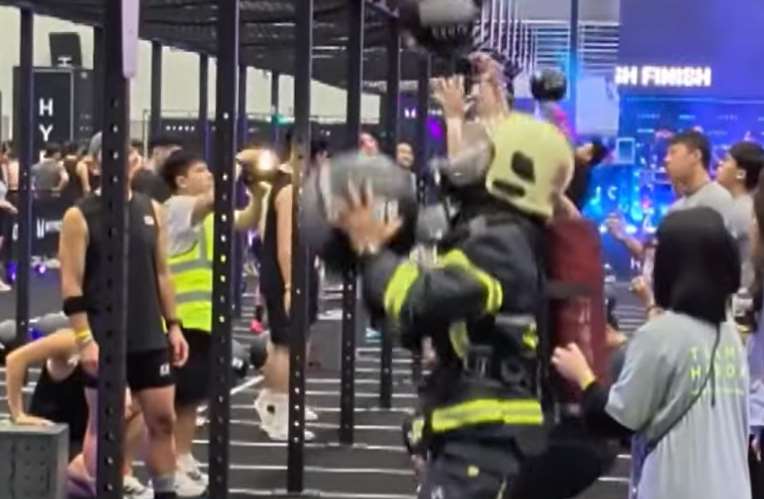 WATCH: Fully geared firefighters steal the show at HYROX competition ...